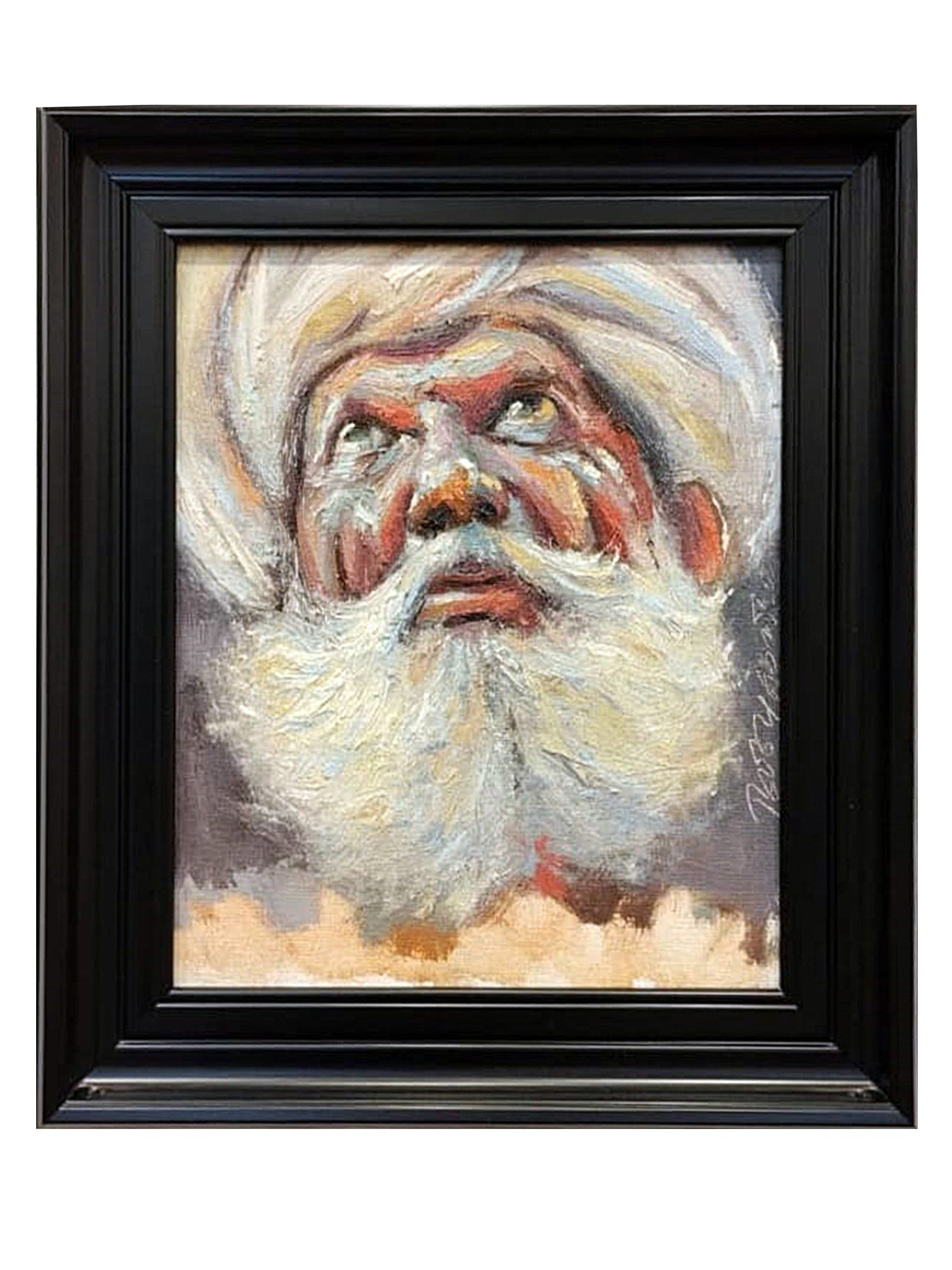 Exotic India Old Man With White Beard And Turban | Framed Painting | By Boby Abraham | Oil On ...